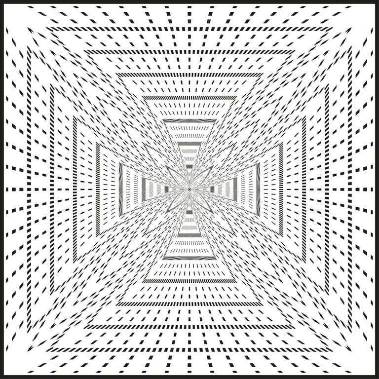 Perspective Square Shape. Geometric Tunnel Vector. Abstract Concentric ...
