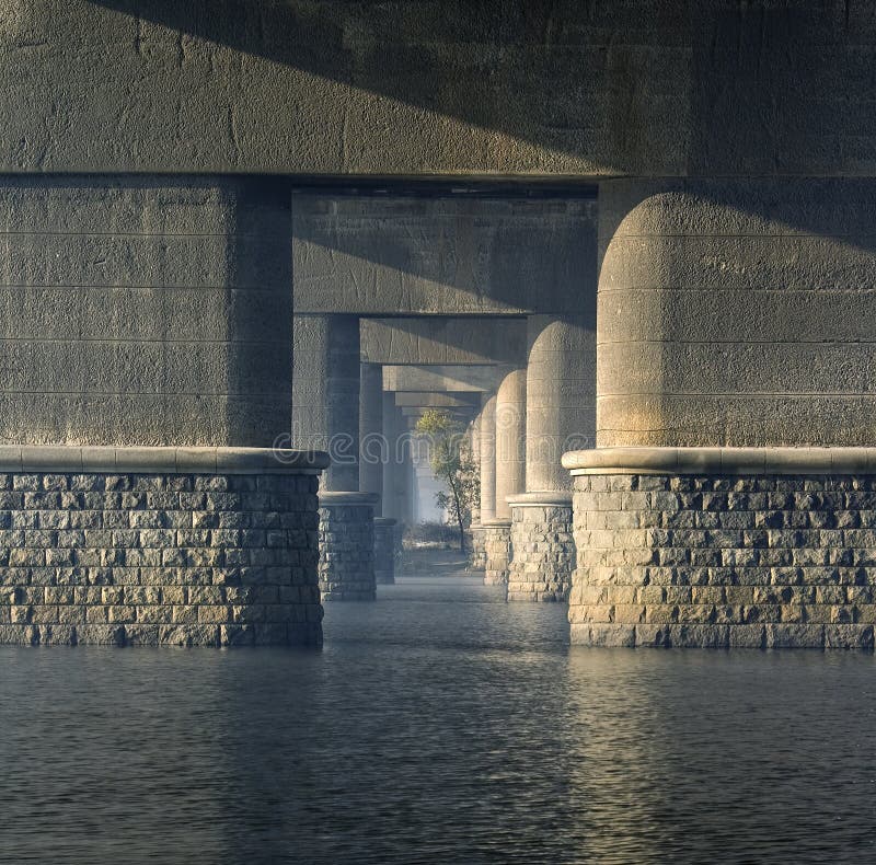 Perspective stock image. Image of colonnade, bridge, daylight - 35158325