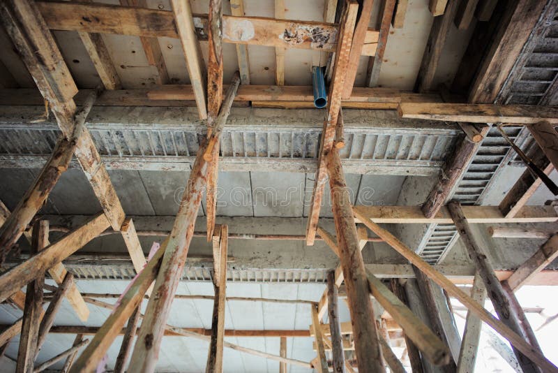 Perspective of Structure Inside the House Under Construction. Stock ...