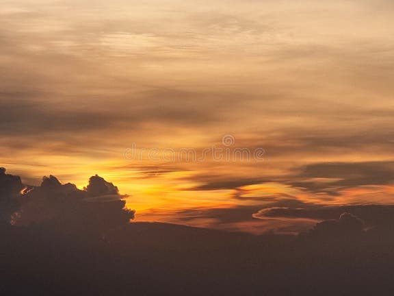 The Perspective of Sunset Clouds in the Sky Stock Photo - Image of ...