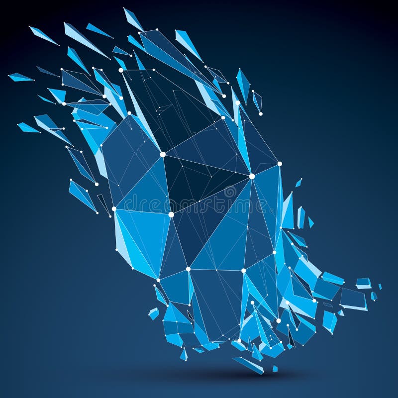 Perspective Technology Demolished Shape with White Dotted Lines Stock ...