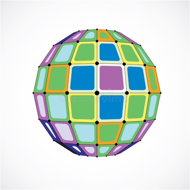 Perspective Technology Shape with Black Lines and Dots Connected Stock ...