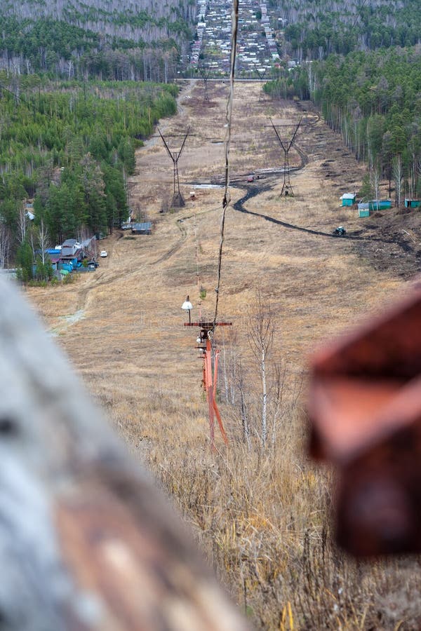 Perspective of the Territory Under the Power Line Stock Photo - Image ...
