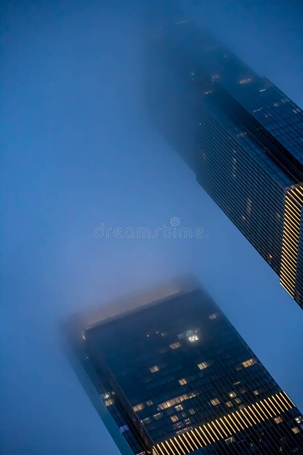Two Skyscrapers are Tilted at an Angle. Stock Photo - Image of building ...