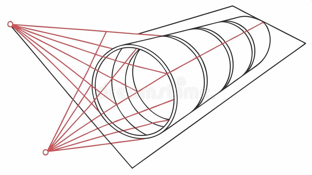 Perspective Tunnel Illustration, Depth and Vanishing Point Graphic ...