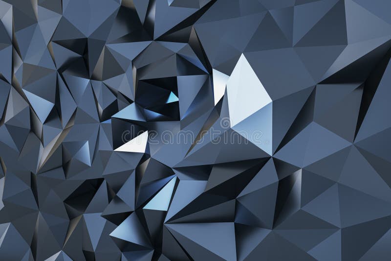 Perspective View on Abstract Grey and Silver Triangles Wall in Form of ...