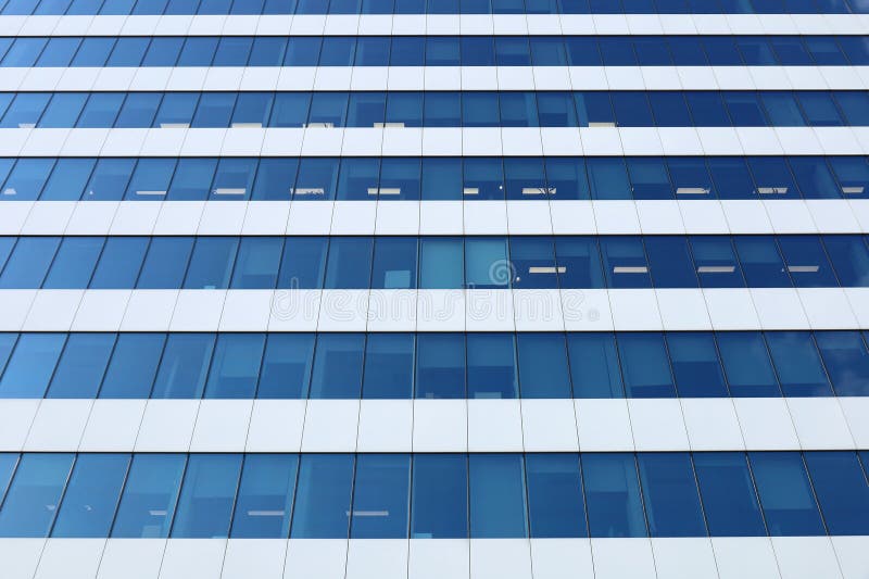Perspective View from Below on Office Building Facade, Modern ...