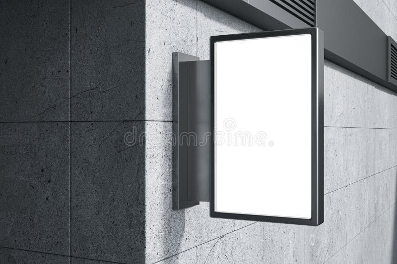Perspective View on Blank White Rectangular Signboard with Space for ...