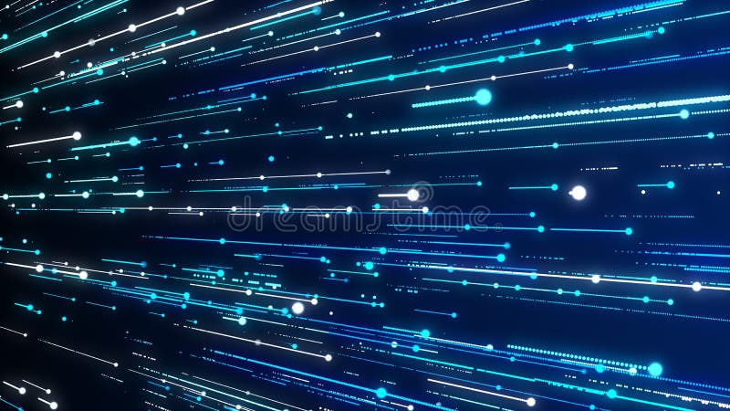 Perspective View Blue Shine Dotted Lines Abstract Digital Technology ...