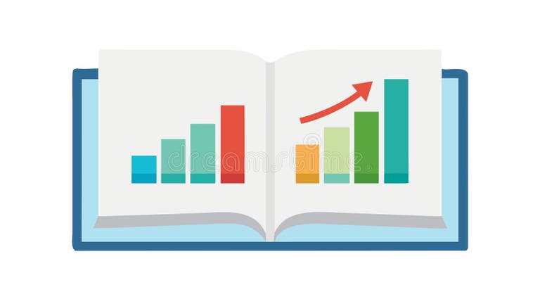 Perspective View Book with Bar Graph, Vector Design Generative AI Stock ...