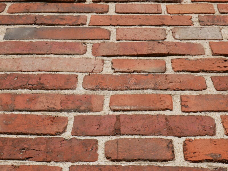 Perspective View of the Brick Wall, Close Up. Stock Image - Image of ...