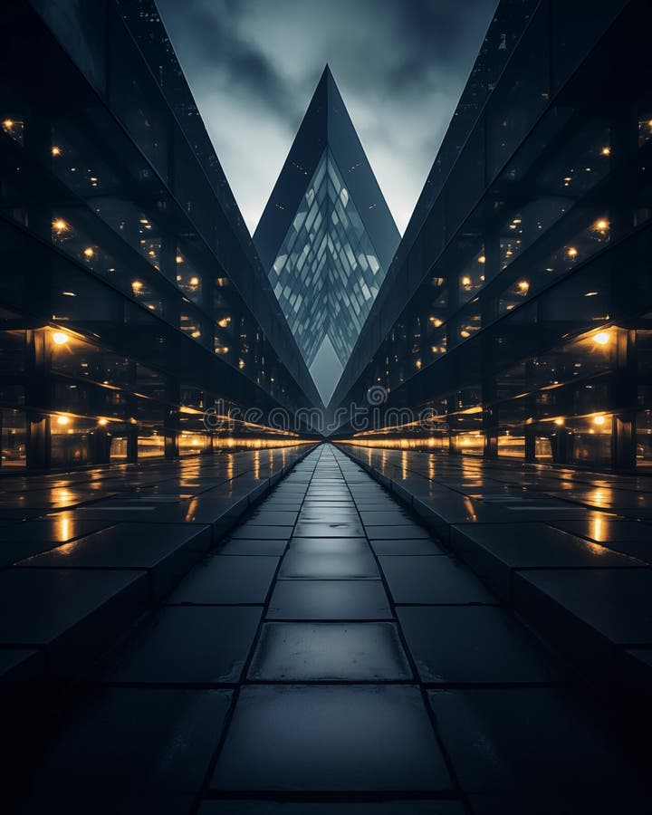 Perspective View of a Building, Abstract Image. Stock Illustration ...