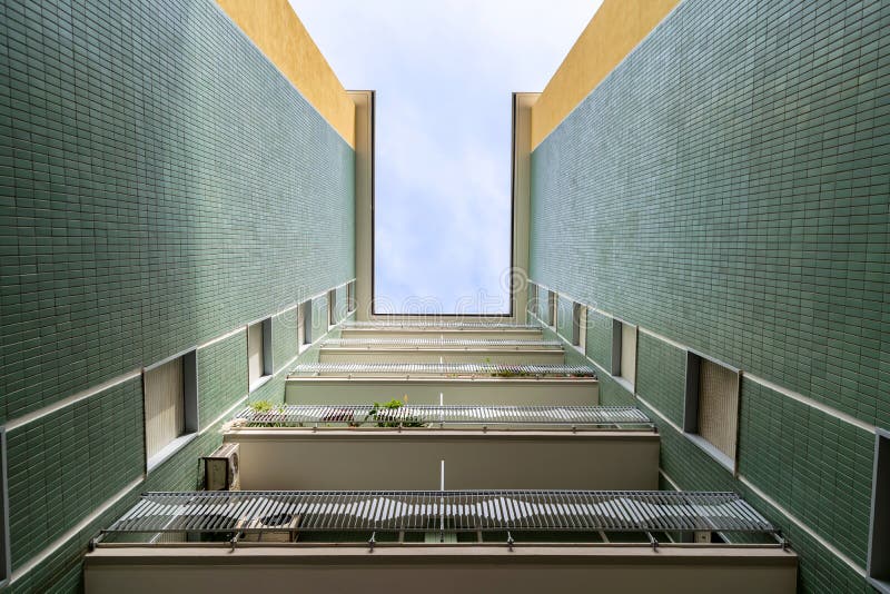 Perspective View of a Building Stock Image - Image of buildings, blue ...