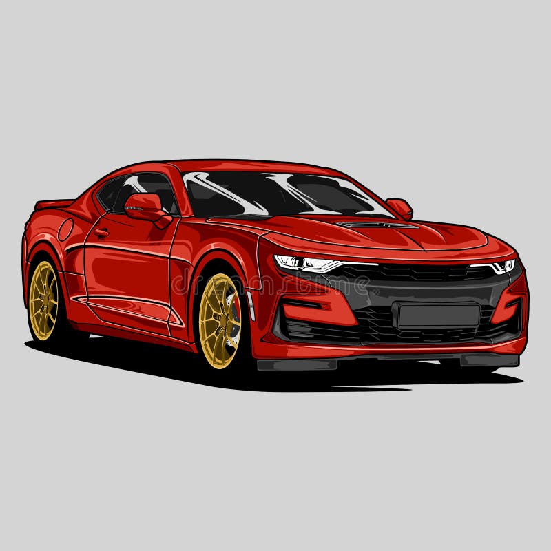 Camaro SS Red stock vector. Illustration of repair, retro - 266344410