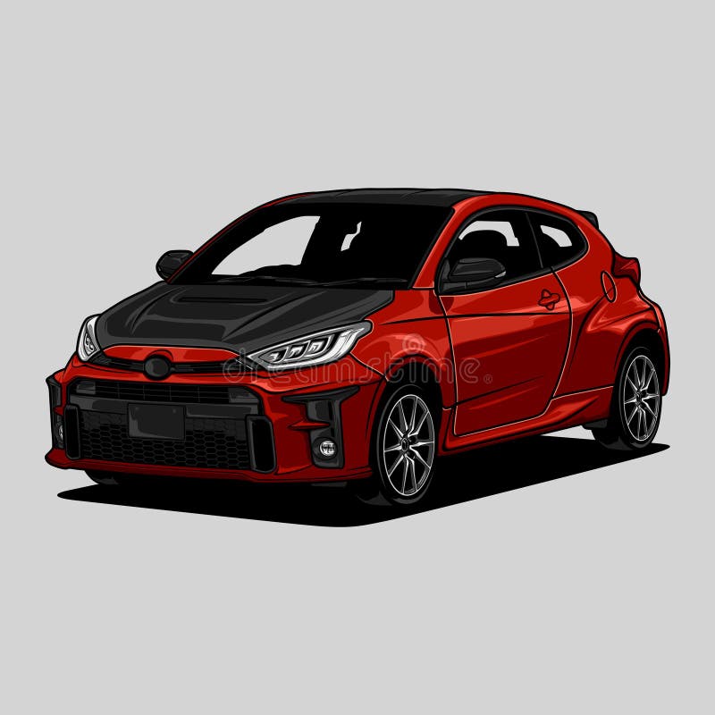 GRMN Yaris Red stock vector. Illustration of engine - 320280718