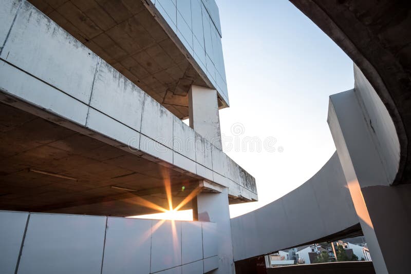 Perspective View of a Circular Car Parking Garage Stock Image - Image ...