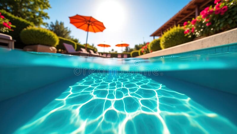 Perspective View of a Clean Empty Pool Stock Illustration ...