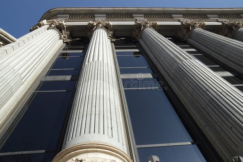 Perspective View of Columns from Below Stock Image - Image of capital ...