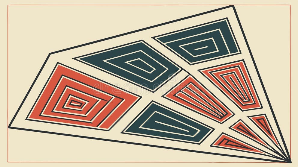 Perspective View of a Complex Layered Geometric Line Pattern, Vector ...