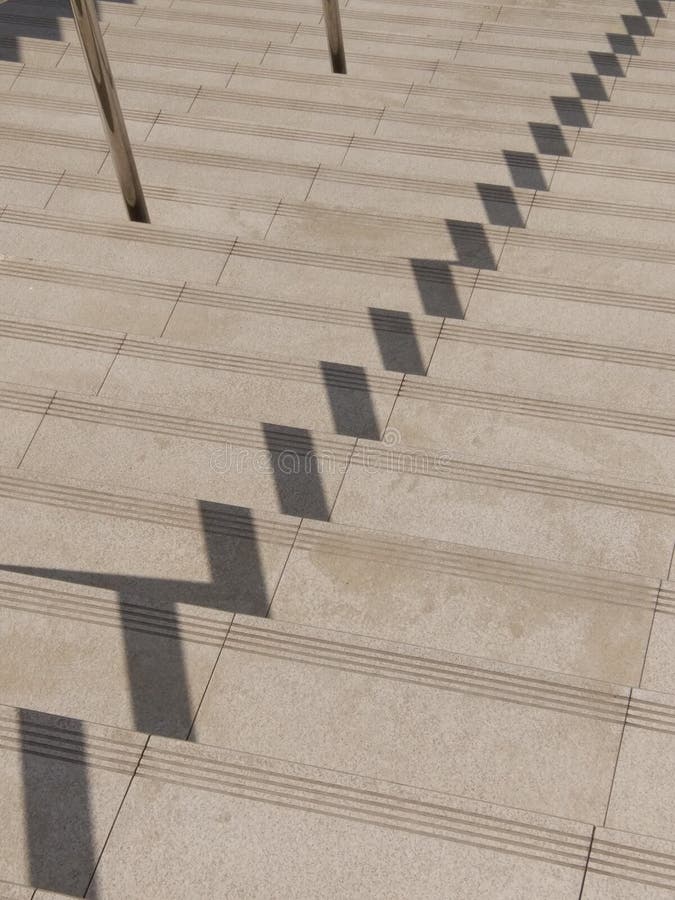Shadow of Stairs Handrail in the Sunny Day Stock Photo - Image of ...