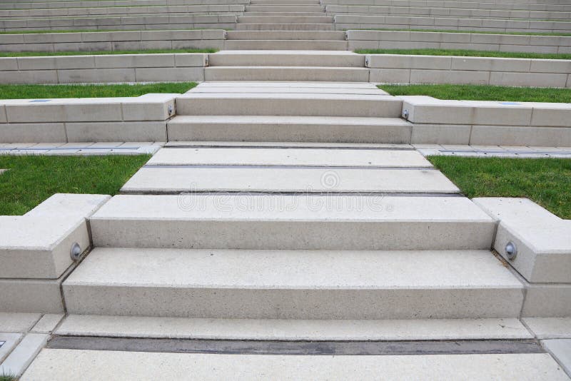 Perspective View of Concrete Steps Stock Photo - Image of background ...