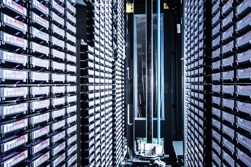 Perspective View of Data Storage Servers Stock Photo - Image of ...