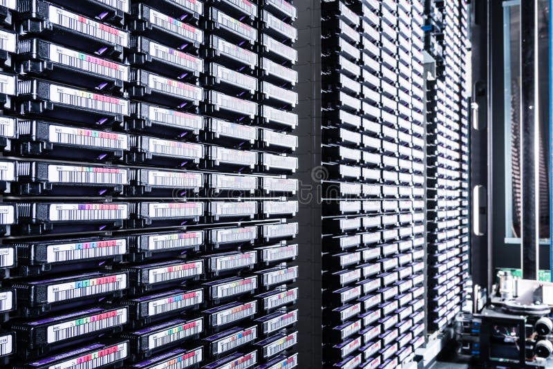 Perspective View of Data Storage Servers Stock Image - Image of digital ...