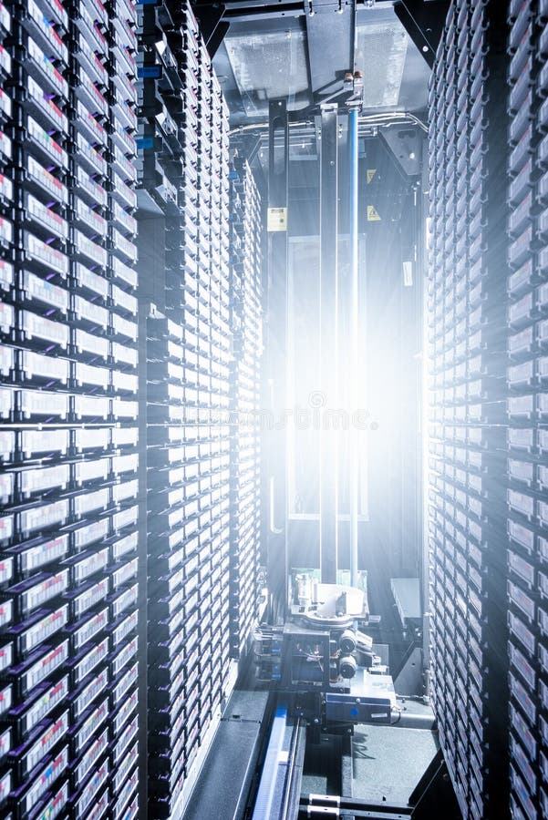 Perspective View of Data Storage Servers Stock Photo - Image of ...