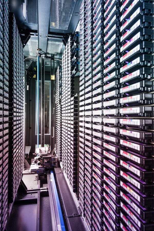 Perspective View of Data Storage Servers Stock Photo - Image of ...