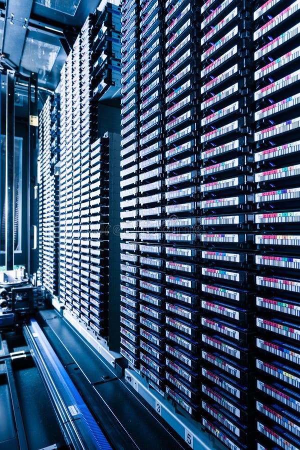 Perspective View of Data Storage Servers Stock Photo - Image of cluster ...
