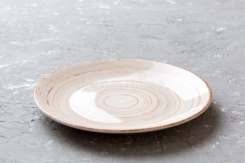 Perspective View of Empty Light Plate on Cement Background. Empty Space ...