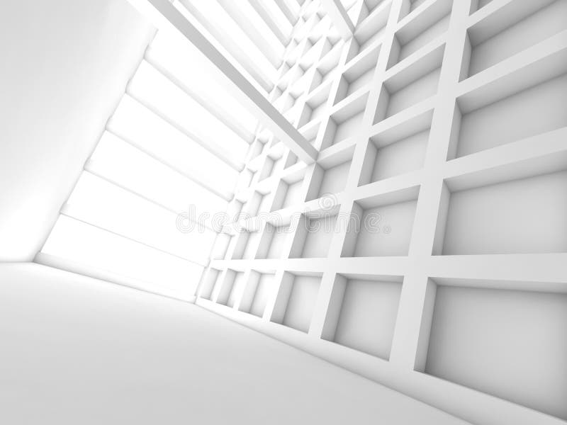 Perspective View of Empty Room, 3d Illustration Stock Illustration ...