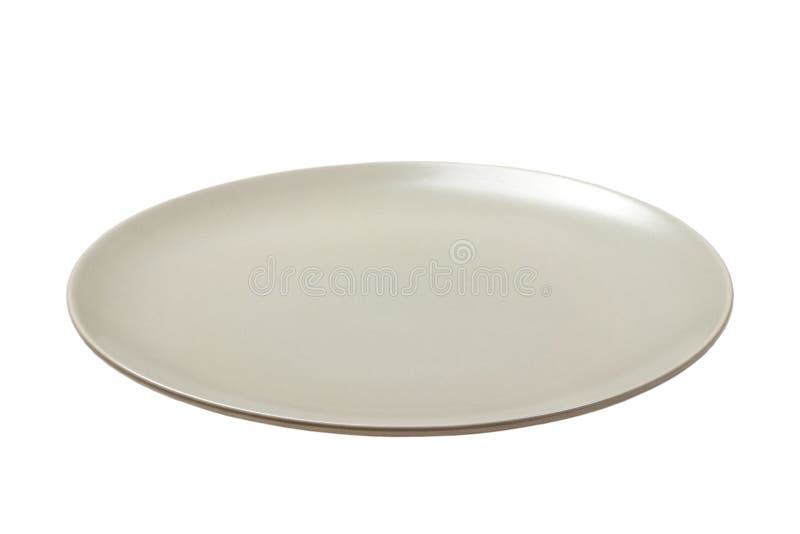 Perspective View. Empty White Plate Isolated on White Background Stock ...
