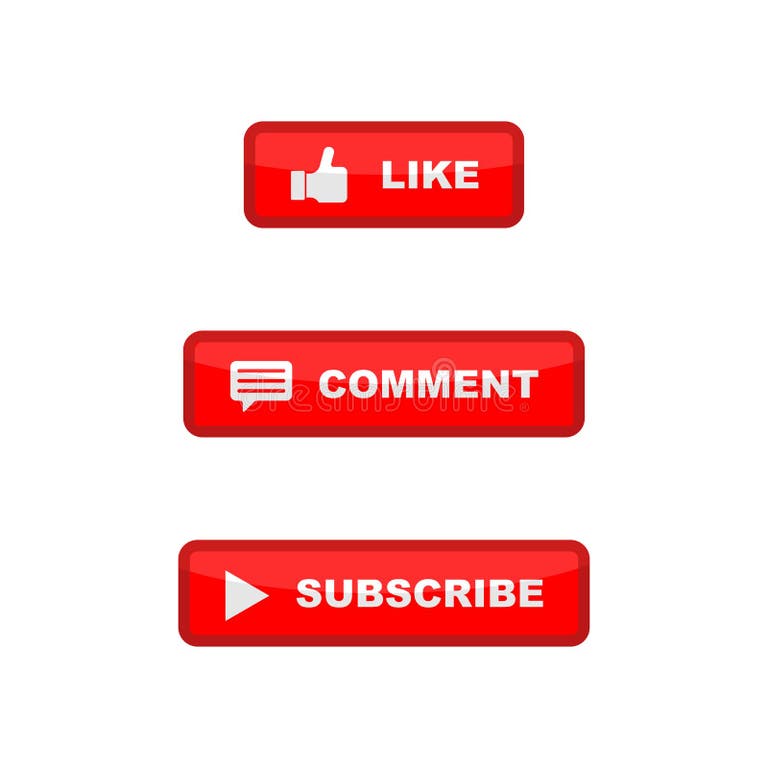 Like, Comment, and Subscribe Icon Button. Stock Illustration ...