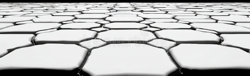 Perspective View Illustration of Flooring Tiles with a Hexagon Pattern ...