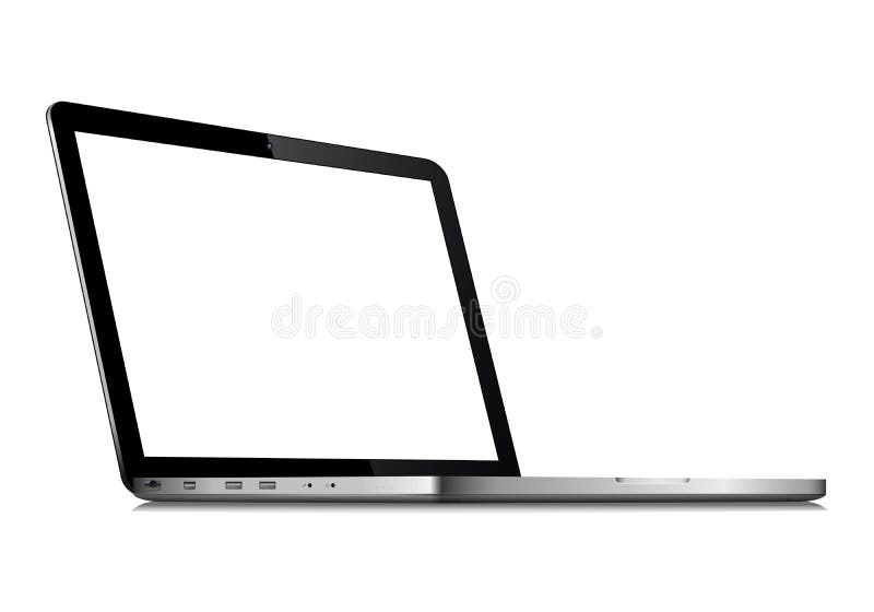 Perspective View of Laptop with Transparent Screen Isolated on ...
