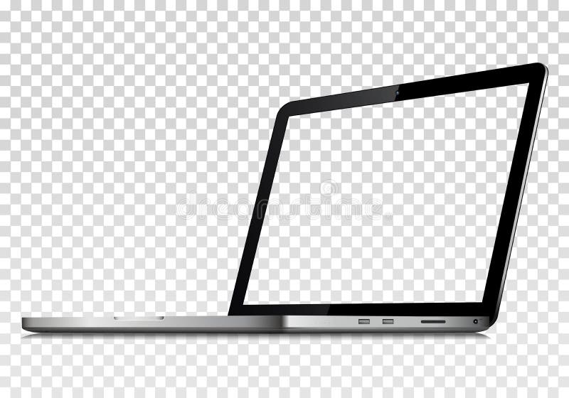 Perspective View of Laptop with Transparent Screen. Isolated on ...