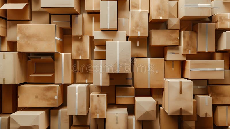 Perspective View of a Large Group of Randomly Stacked Corrugated ...