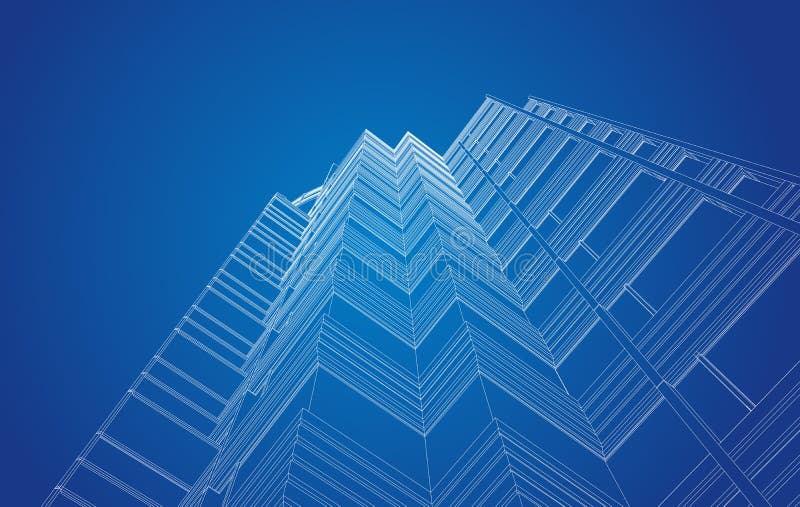 Perspective View of Modern Building Stock Vector - Illustration of ...