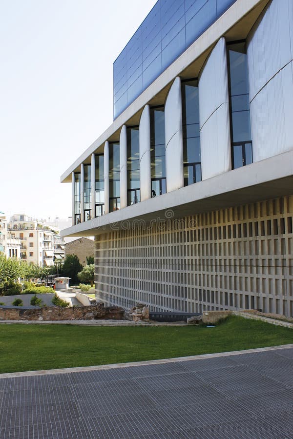 Perspective View of a Modern Building Stock Photo - Image of grass ...