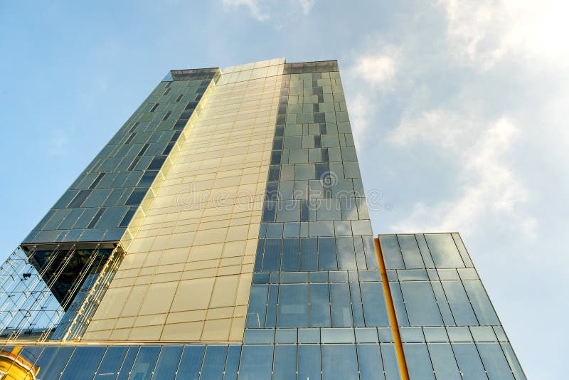 Perspective View of Modern High-rise Glass Skyscraper Building ...