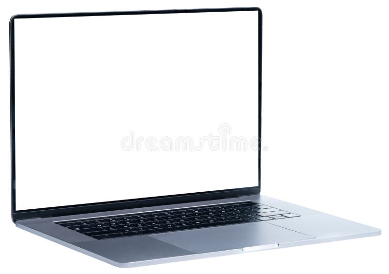 Silver Metal Laptop Back Side View Stock Photo - Image of desktop ...