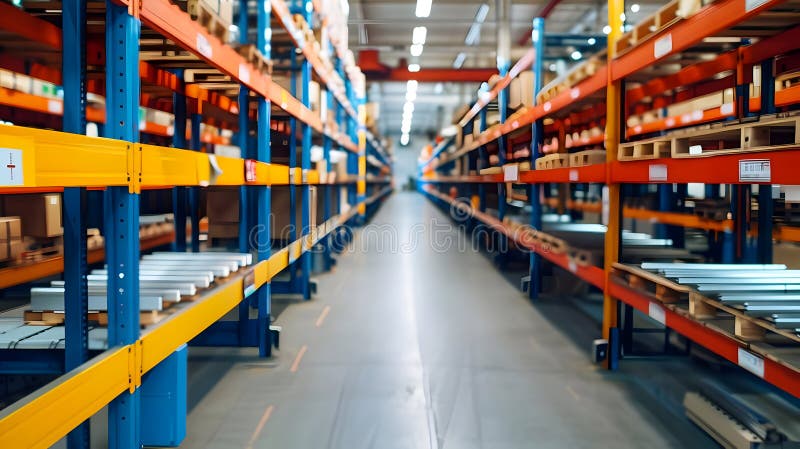 Perspective View Pallet Racking System Warehouse Interior Goods Stock ...