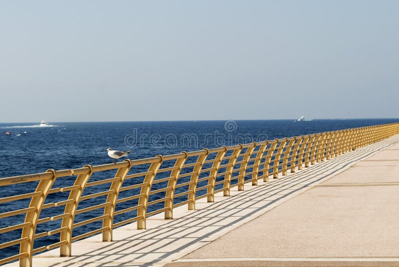 Perspective View of a Pier. Stock Image - Image of monaco, vanishing ...