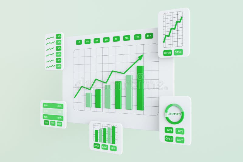Perspective View on Project Statistics, Financial Data, Growing Sales ...