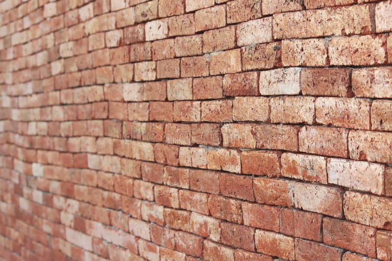 Perspective View of Red Brick Wall As Background Stock Image - Image of ...