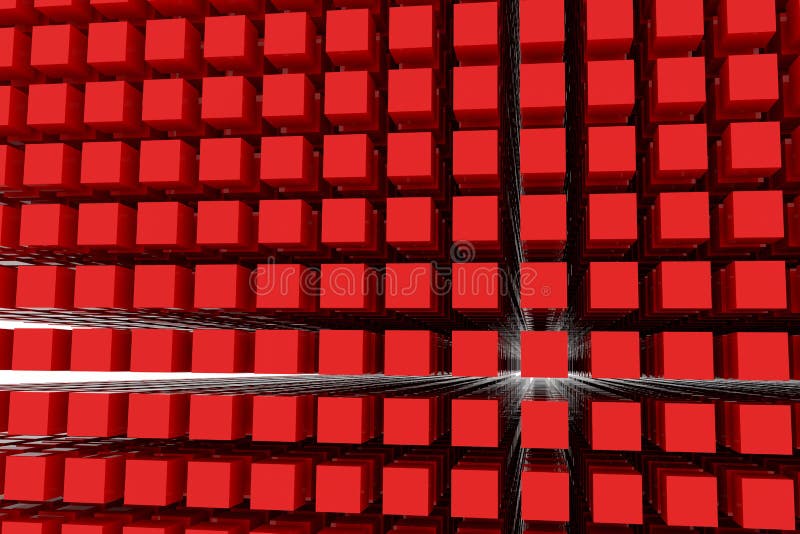 Perspective View of Red Color Grossy Cubes or Boxes. Shape, Pattern ...