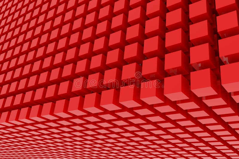 Perspective View of Red Color Grossy Cubes or Boxes. Shape, Pattern ...