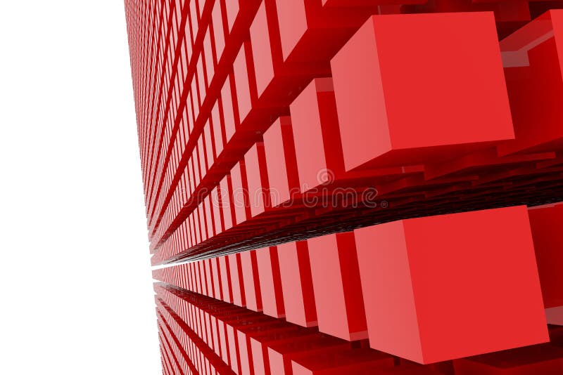 Perspective View of Red Color Grossy Cubes or Boxes. Shape, Pattern ...