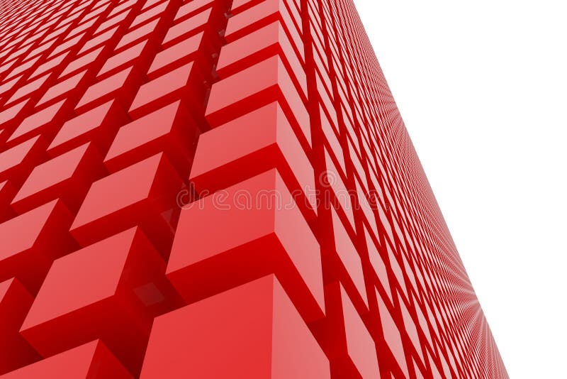 Perspective View of Red Color Grossy Cubes or Boxes. Shape, Pattern ...